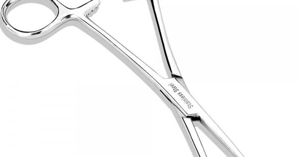 Bucket End Tragus Ear Piercing Forceps 6.5"